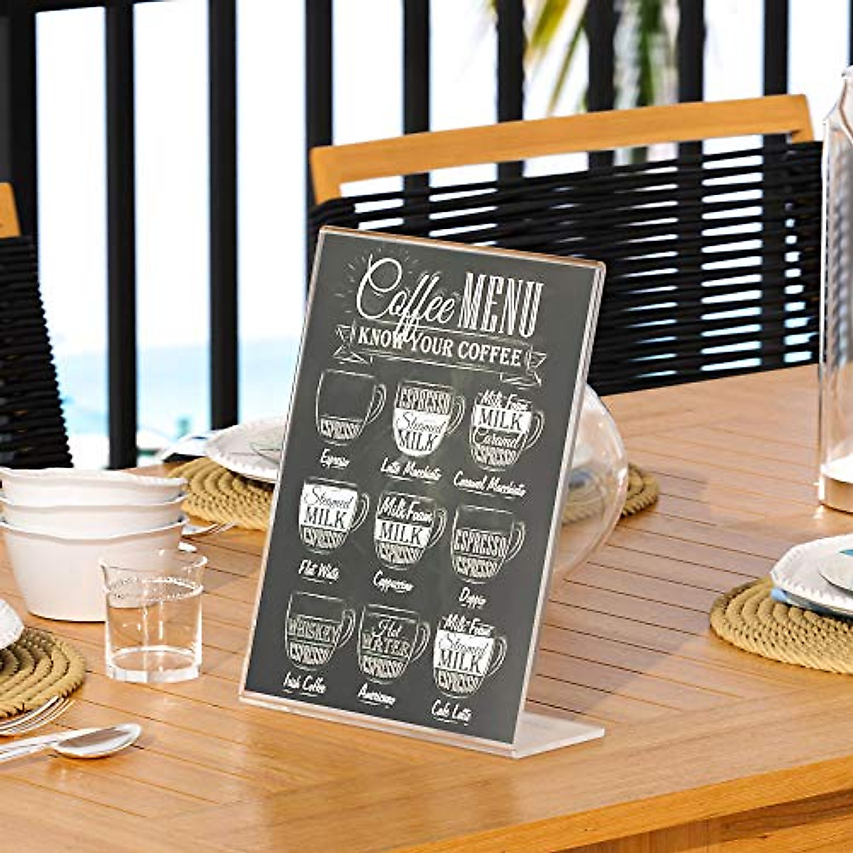 NIUBEE Acrylic Sign Holder 8.5 x 11 Inches Slanted Back, Clear Plastic Sign Holder Paper Display Table Stand for Office, Store, Restaurant (10 Pack)