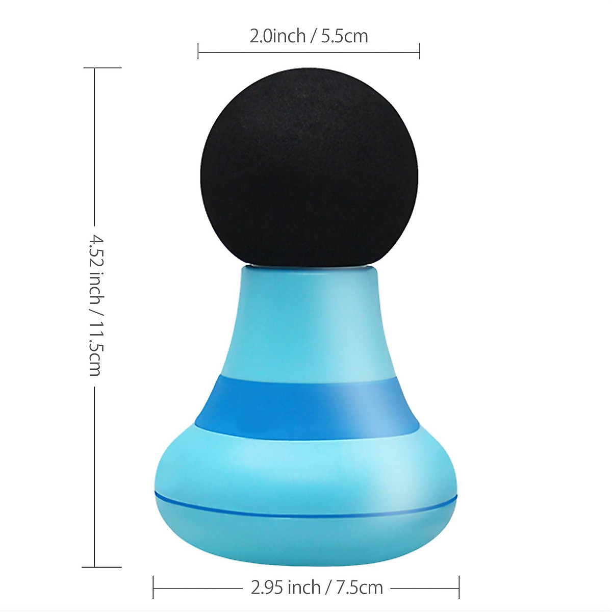 AEVEONE Upgrade 2.0in*4.5in - Mini Electric Handheld Massager Wand, Powerful 6 Speed Vibration Modes,Cordless Handheld and Portable,Suitable for Shoulder,Neck and Back Massage-Blue