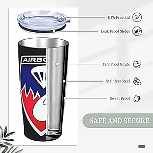 DEUASS 187th Infantry Regiment Insignia 20oz Tumbler With Lid And Straw Stainless Steel Vacuum Insulated Coffee Travel Mug Thermal Cup For Outdoor