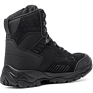 CQR Men's Military Tactical Boots, Lightweight 6 Inches Combat Boots, Durable EDC Outdoor Work Boots, Fathom 6 - Suede Black, 12