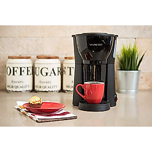 Mixpresso Mini Compact Drip coffee Maker With Brewing Basket, Black Small Coffee Pot, One Cup Brew, Gift For Men And Women (10.5oz)