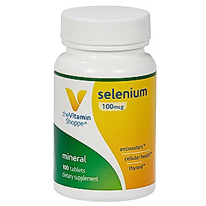 The Vitamin Shoppe Selenium 100mcg Mineral Supplement to Support Cellular Heart Health, Once Daily Antioxidant(300 Tablets)