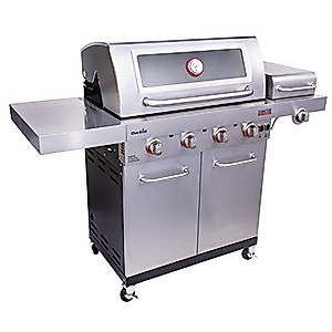 Char-Broil 463255721 Signature TRU-Infrared 4-Burner Cabinet-Style Windowed Gas Grill, Stainless