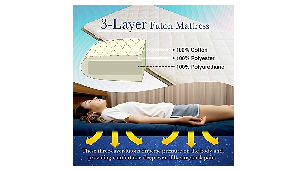 FULI Japanese Futon Mattress - Portable & Rollable