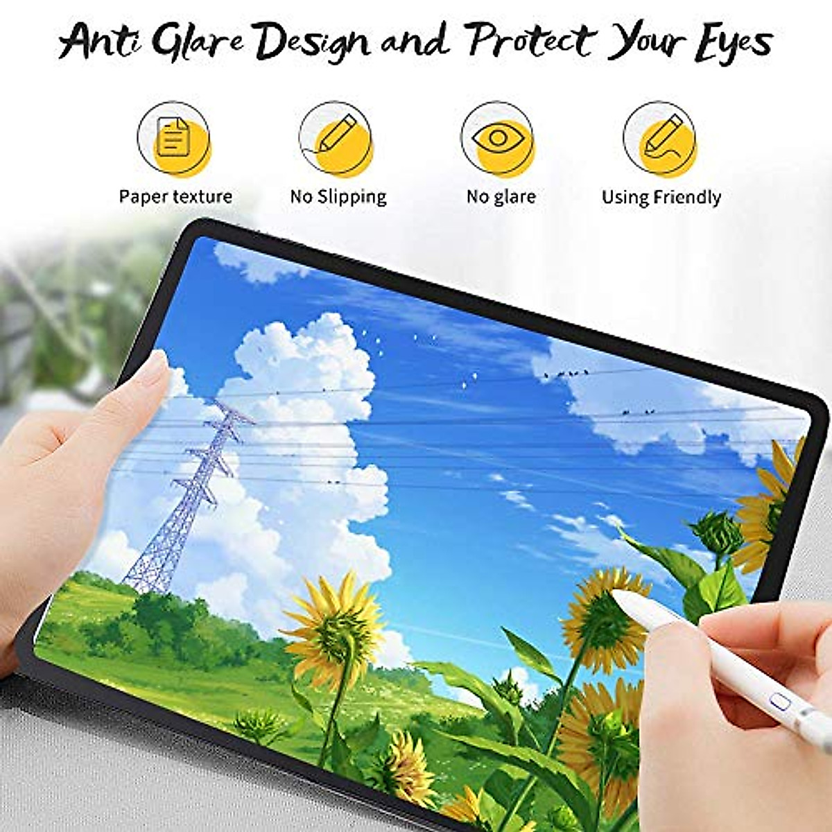 Junfire Paperfeel Screen Protector for Microsoft Surface, Anti Glare Like Paper Screen Film, Compatible with Touch Pencil