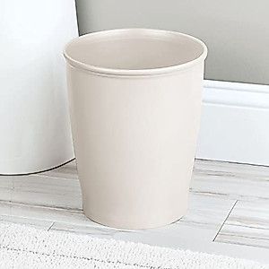 mDesign Plastic Modern Bathroom Storage and Cleaning Accessory Set - Includes Toilet Plunger, Bowl Brush, Wastebasket Trash Can/Garbage Bin - 3 Pieces - Hyde Collection - Cream/Beige