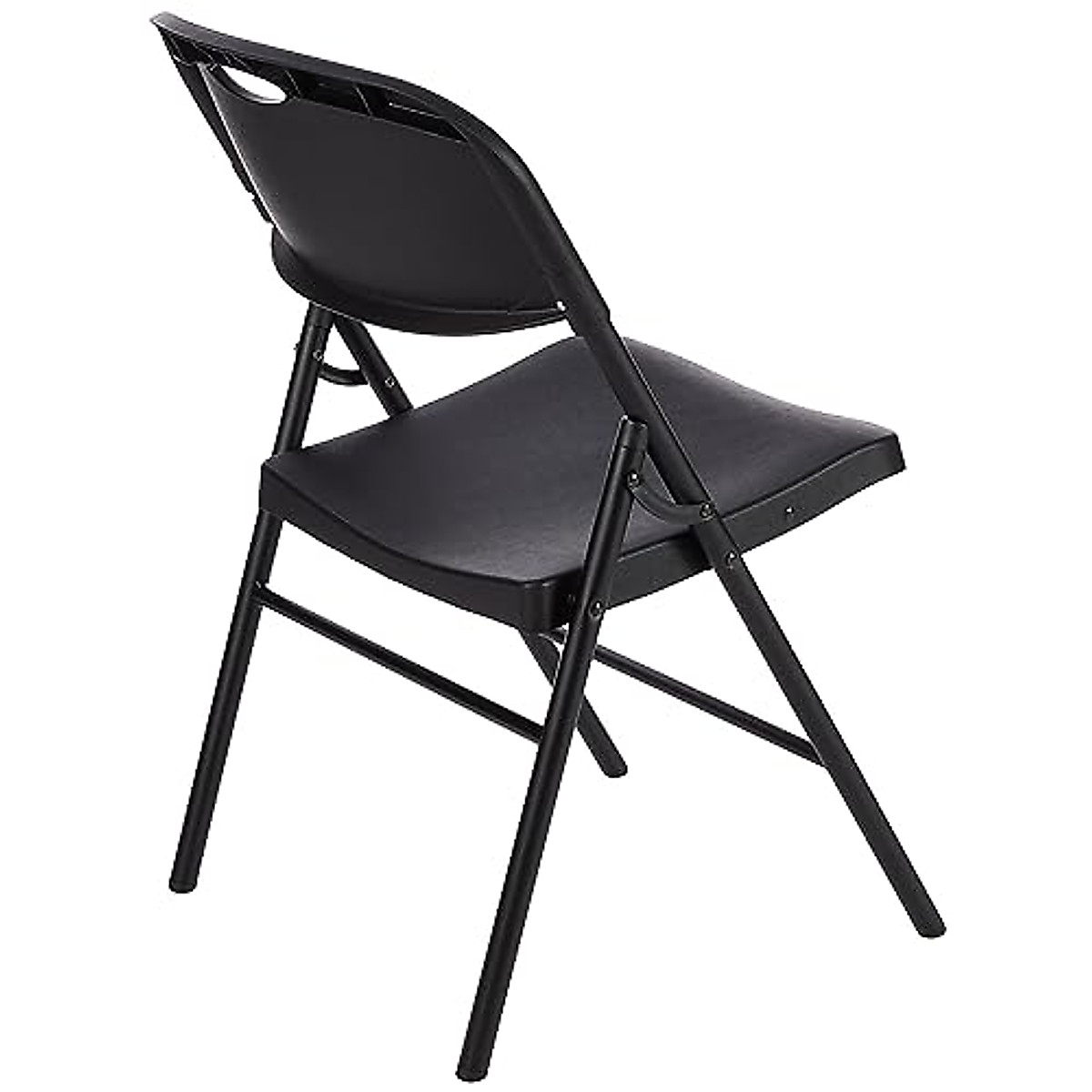 Amazon Basics Folding Plastic Chair, 350-Pound Capacity, Black, 4-Pack