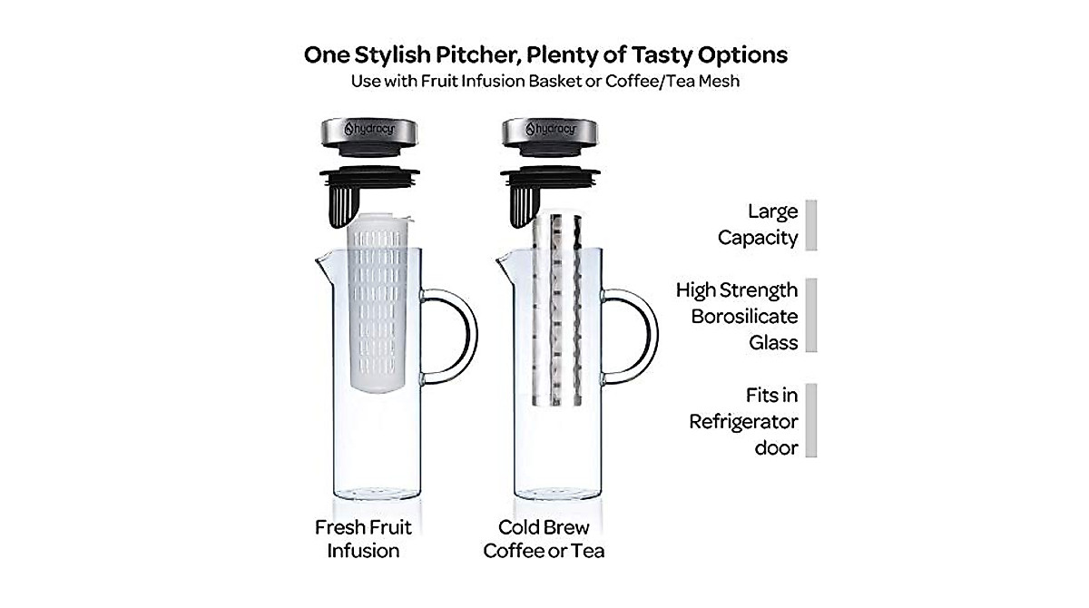 Cold Brew Coffee Maker - Large Glass Pitcher for Iced Coffee & Tea