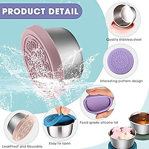 Maxcheck 24 Pack 2.4 oz Salad Dressing Container with Leakproof Silicone Lids Small Condiment Containers Reusable Stainless Steel Sauce Cup Bulk for Lunch Bento Box Picnic Travel (Morandi Color)