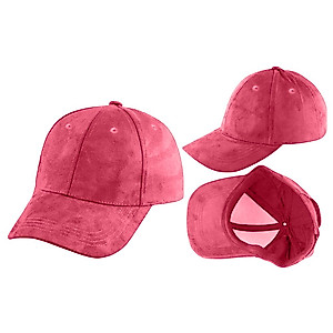 Diona J Faux Leather Woman Man Baseball Cap Hat Snap back (Dark Pink)