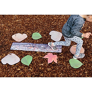 THE FRECKLED FROG - FF825 Nature's Footsteps - Set of 15 Nature-Inspired Rubber Mats - Ages 3+ - Forest-Themed Obstacle Course Mats for Games, Role Play and Physical Activity