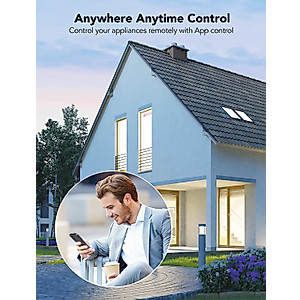 Govee Dual Smart Plug 2 Pack, 15A WiFi Bluetooth Outlet, Work with Alexa and Google Assistant, 2-in-1 Compact Design, Govee Home App Control Remotely with No Hub Required, Timer, FCC and ETL Certified