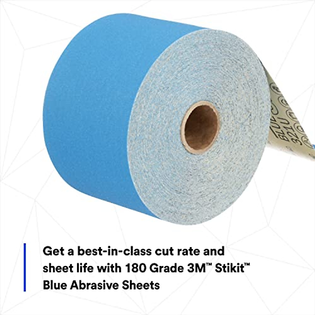 3M Stikit Blue Abrasive Sheet Roll, 36221, No Hole, 2-3/4 in x 30 yd, 180+ Grade, Automotive Sanding Roll Sandpaper for Coating Removal, Body Repair, Auto Sanding