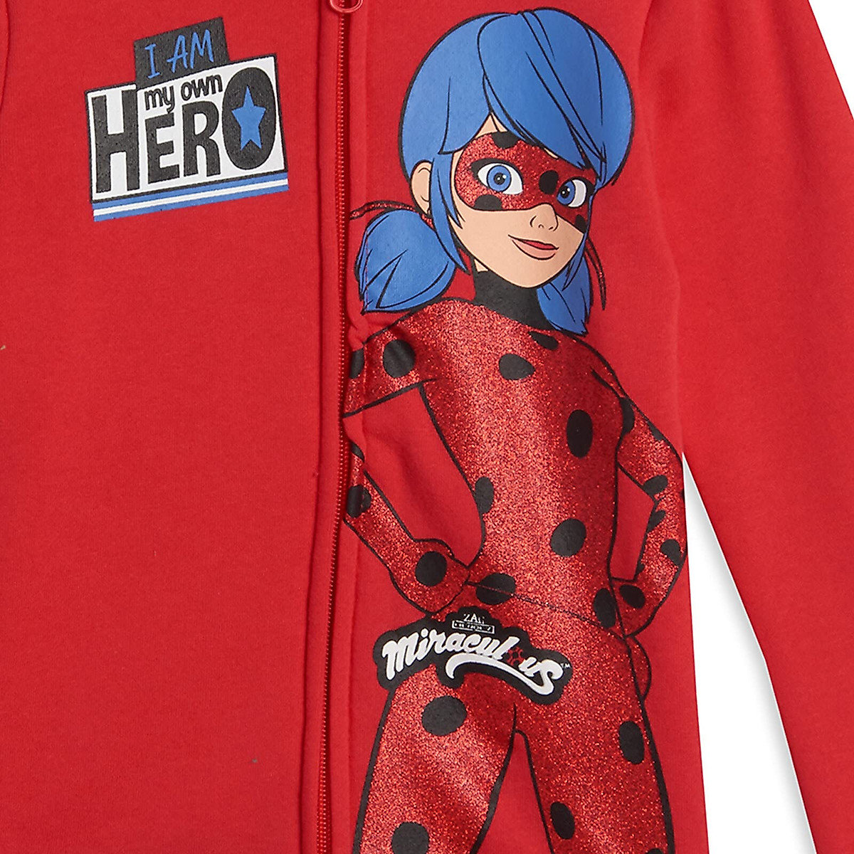 Miraculous Ladybug Big Girls Zip Up Hoodie Red 14-16
