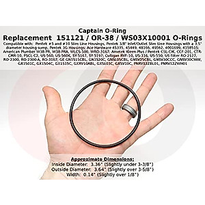 Captain O-Ring - Replacement for Pentek 151121 / OR-38 / WS03X10001 / 10800-034 Water Filter Housing ORing Gasket Seal (3 Pack)