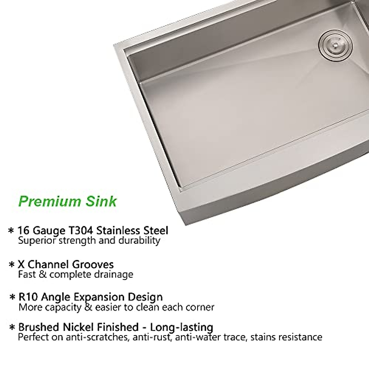 30 Inch Stainless Steel Farmhouse Sink-Jshozzy 30x22 Farm Sink Apron Front Farmhouse Kitchen Sink 16 Gauge Stainless Steel Single Bowl Kitchen Sink