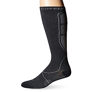 Tommie Copper Men's Recovery Jolt Dress Over the Calf Socks, Charcoal, 6-8.5