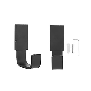 Beufee 2Pcs Bathroom Hook, Matte Black Wall Hook Coat Towel Hooks Wall Mounted Towel Hook Square Robe Coat Clothes Hook for Bath Kitchen