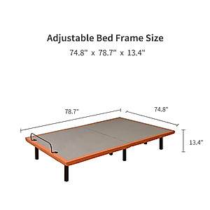 ESHINE Adjustable Bed Frame King - Ergonomic Electric Bed Base, Foot & Head Incline, APP Control, Wireless Remote, Zero Gravity, Anti-Snore, King, 2000 Series