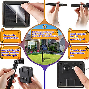 Hiboom 4 Pack Halloween Solar String Lights Outdoor, Each 33 Ft 100 LED 8 Modes Solar Orange Purple String Lights, Waterproof Black Copper Wire Fairy Lights for Halloween Home Patio Party Tree Decor