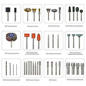 Rotary Tool Accessories, 378 PCS Power Rotary Tools Accessories Kit for Multifunctional Tools Universal Accessories Easy for Cutting, Grinding, Polishing, Drilling and Engraving with Carrying Case