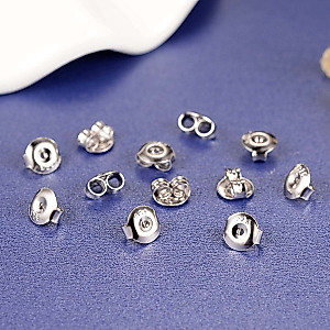 DELECOE 14K Gold Plated Earring Backs Replacements, 925 Sterling Silver Hypoallergenic Secure Gold Earring Backs Locking for Studs Earrings