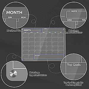 Zuozee Desk Calendar 2023-2024 and Acrylic Magnetic Dry Erase Board Bundle Sales