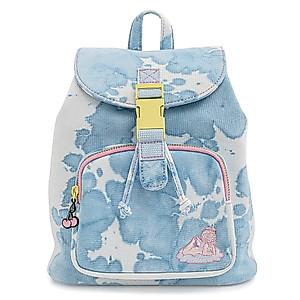 Loungefl Valfre Lucy Blue Acid Wash Denim Backpack