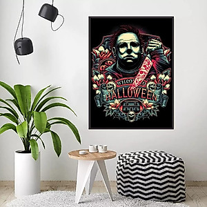 AOKLLA Diamond Painting Kits for Adults Clearance, 6 Pack Halloween Diamond Art Kits for Kids, DIY 5D Round Full Drill Crafts Diamond dots Home Wall Decor Gifts Horror Movie (12x16inch)