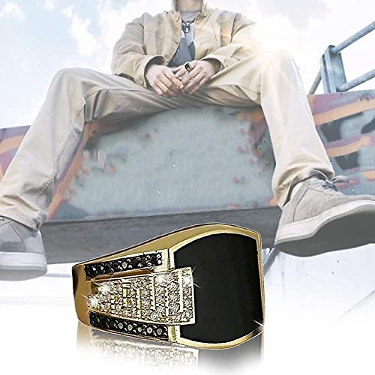 Alloy Ring Black Diamond Jewelry Gift Alloy Natural Gemstone Wedding Ring For Party