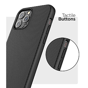 Encased Thin Armor Series Compatible with iPhone 12 Pro Max Belt Clip Case Slim Grip Cover with Holster - Black