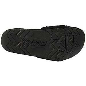 Fila Women's Fuzzy Slide Sandal, Black Red/White, 9