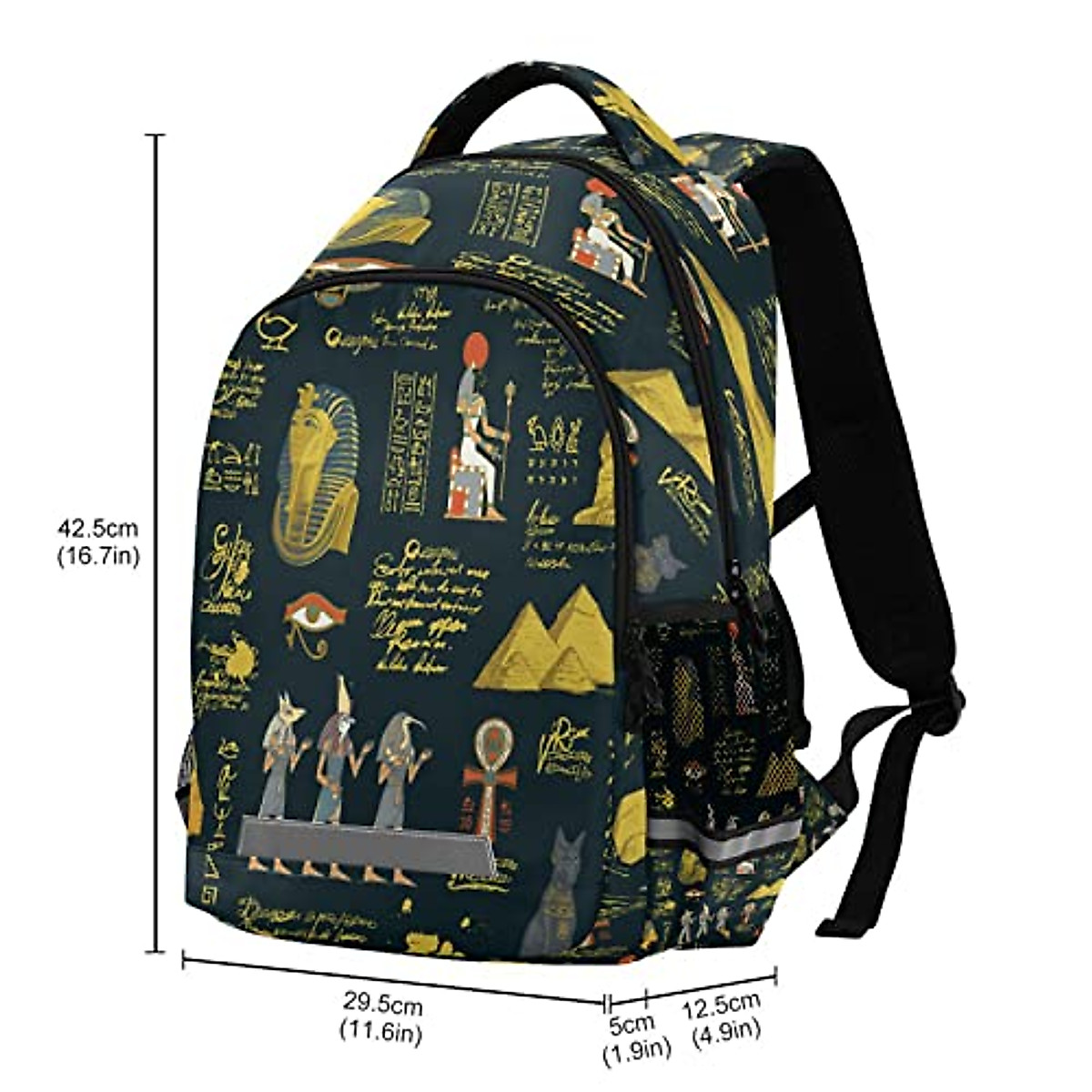 Vozoza Ancient Egypt Theme Backpack for Girls Kids Boys School Bookbags,Student Laptop Backpack Carrying Bag Casual Lightweight Travel Sports Day Packs