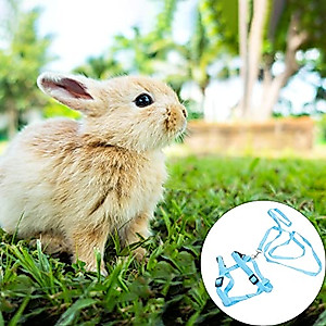 TEHAUX Pet Rabbit Harness Leash Soft Rabbit Harness and Leash Pet Rope Small Animal Vest Accessories for Walking/Running/ Jogging Outdoor Random Color