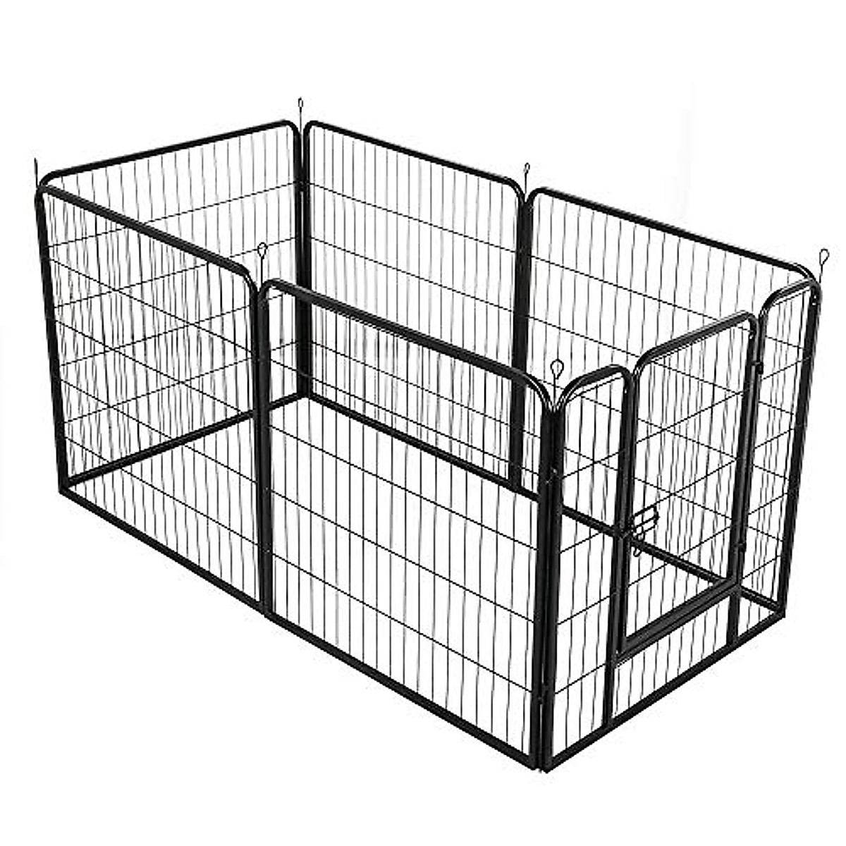 Yaheetech Foldable Pet Pen Playpen Play Yard - 32 inch 18 Panel Portable Small Animal Playpen Metal Exercise Barrier Fence w/Door Outdoor Indoor Black