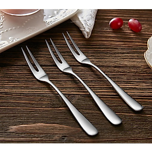 KEAWELL Premium 6-Piece 5.7" Louise Fruit Forks, 18/10 Stainless Steel, Dishwasher Safe