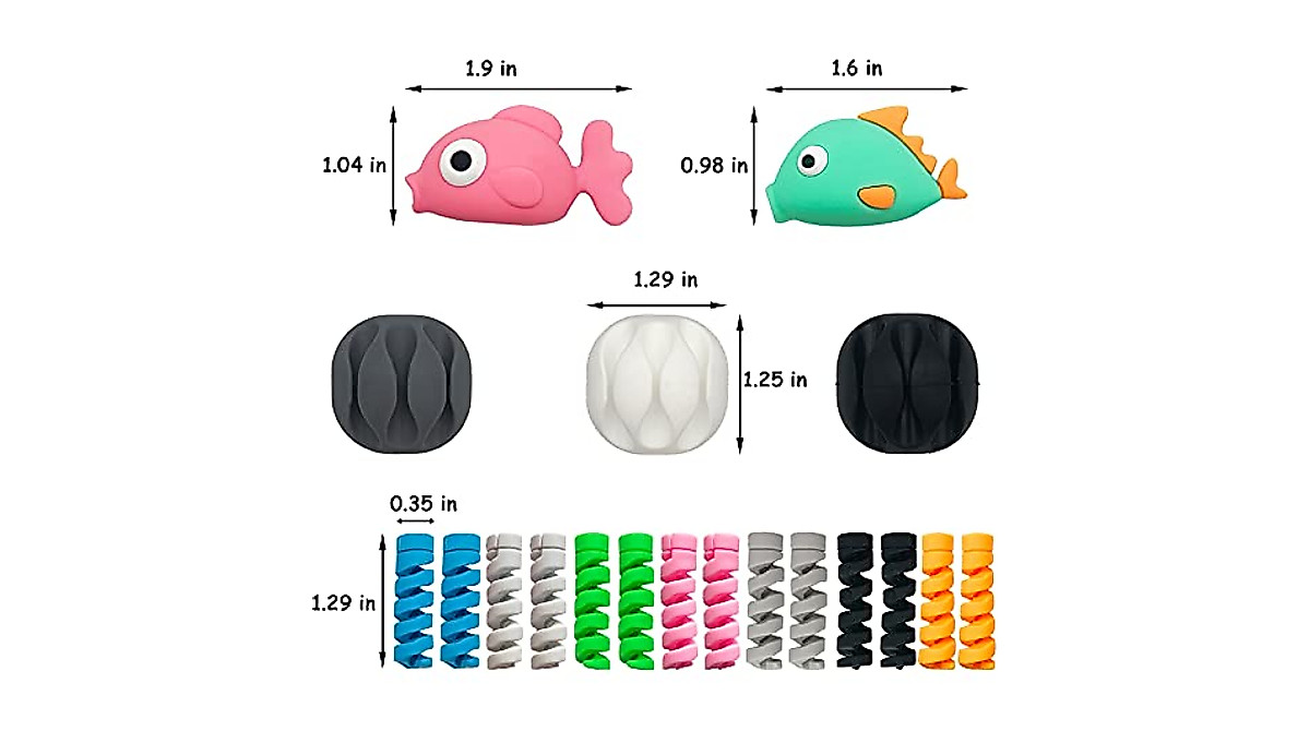 27 Pieces Animal Cable Protectors for iPhone & iPad Chargers