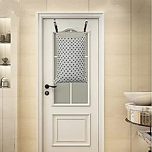 HDHYK Adjustable Space Saving Door Hanging Laundry Hamper Bag Dorm Laundry Bag,Wide Open Top Over The Door Laundry Hamper with Free Hanging Hooks