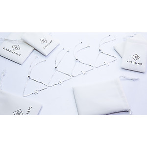 B. BRILLIANT Sterling Silver Letter Alphabet Name Personalized 925 Silver Adjustable C Initial Bracelet