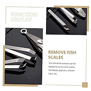 Anneome 3pcs Hair Removal Clip Fish Scaler Tool Razor Blade Scraper Tool Seafood Tools Hair Removing Fishbone Pliers Pig Hair Pig Hair Tweezer Kitchen Accessory Duck Hair Removing Tweezer
