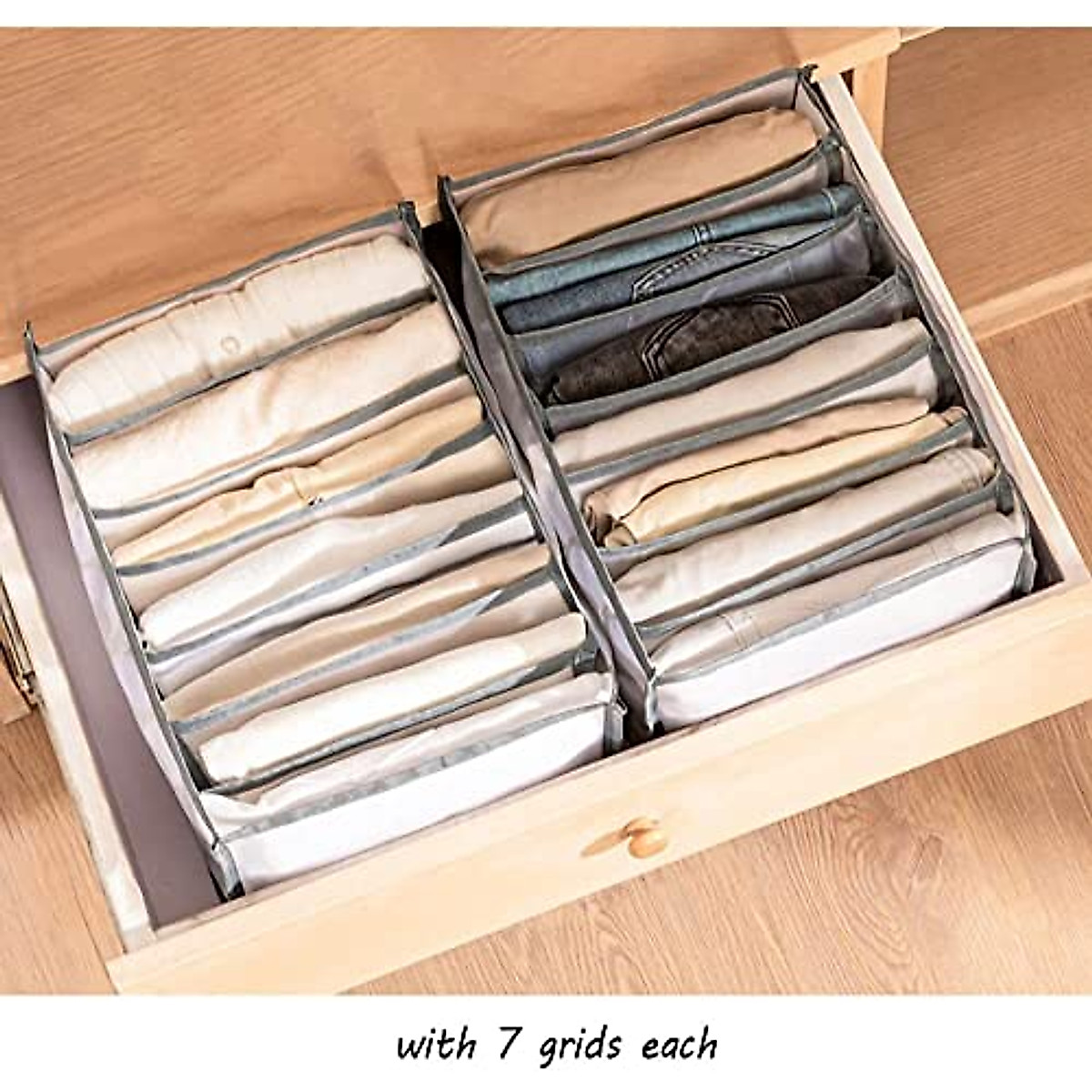 Wardrobe clothes organizer (Gray, 9 Slots-Large)