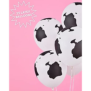 xo, Fetti Cow Print Latex Balloons - 25 pk, 12" | Bachelorette Party Decorations, Last Rodeo, Bridal Shower, Birthday Party, Baby Shower