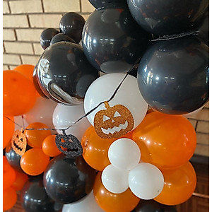 Halloween Balloons Black Orange Balloons Set, 50Pcs 12inch Black White Orange Confetti Latex Balloons Halloween Balloons for Halloween Celebration Party Bar Anniversary Graduation Decoration
