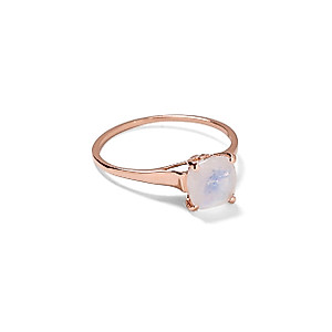 YoTreasure 1.88 Cts Rainbow Moonstone Solid 10k Rose Gold Ring Jewelry