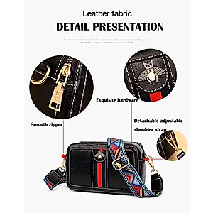 UEOE Crossbody Bags for Women,PU Leather Crossbody Purses for Women,Shoulder Bag Retro Classic Purse Clutch Shoulder Tote HandBag (BLACK)