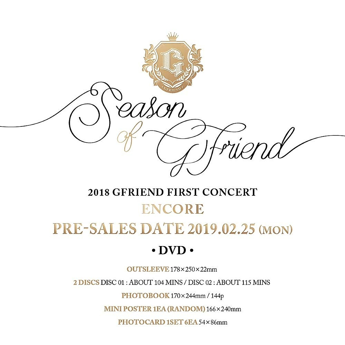 Source Music GFRIEND - 2018 GFRIEND First Concert Season of GFRIEND Encore DVD 2DVD+Photobook+On Pack Poster+6Photocard+Double Side Extra Photocards Set