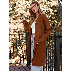 LILLUSORY Women's Oversized Dressy Cardigans 2025 Long Knit Coatigans Lightweight Winter Coat Fall Sweater Jacket Caramel