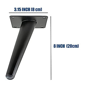 boyiksh 8 Inch Furniture Legs, Set of 4, Mid-Century Style Metal Replacement Legs for Chairs, Sofas, Cabinets, Tables, and DIY Projects