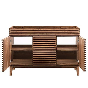 Modway Render 48" Double Sink Compatible (Not Included) Bathroom Vanity Cabinet in Walnut