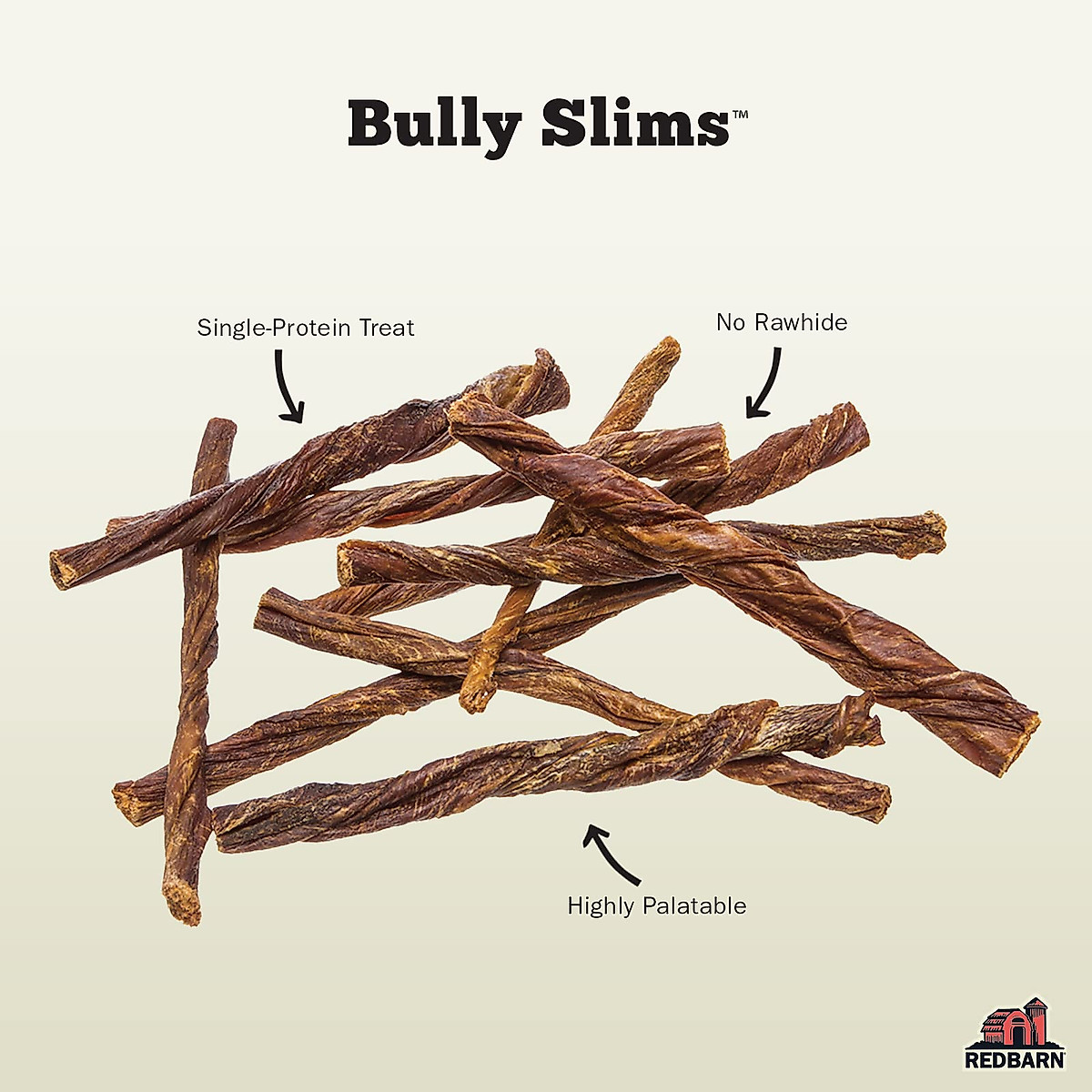 Redbarn All-Natural Bully Slims Beef Esophagus Chew Treats - Premium Grain-Free High Protein Low Fat Rawhide Alternative with No Artifical Ingredients - 4.7 oz Bag